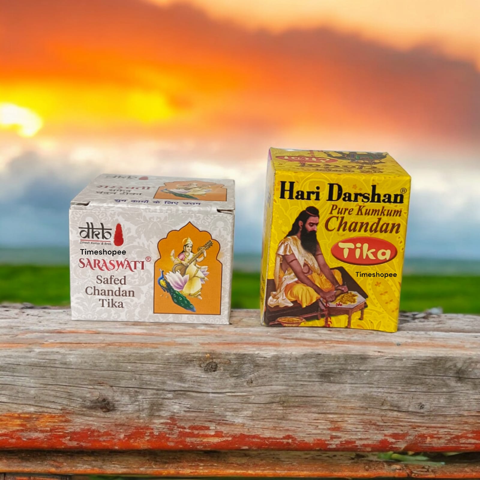 Combo of White and Yellow Chandan Tilak | Gopi Chandan | Liquid Pack | Timeshopee