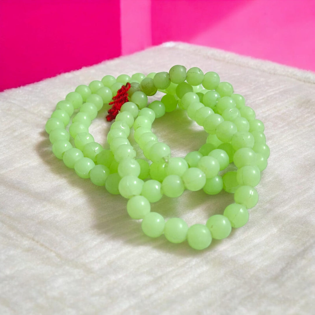 Green Moti Mala | Lab Certified Spiritual Mala | Timeshopee