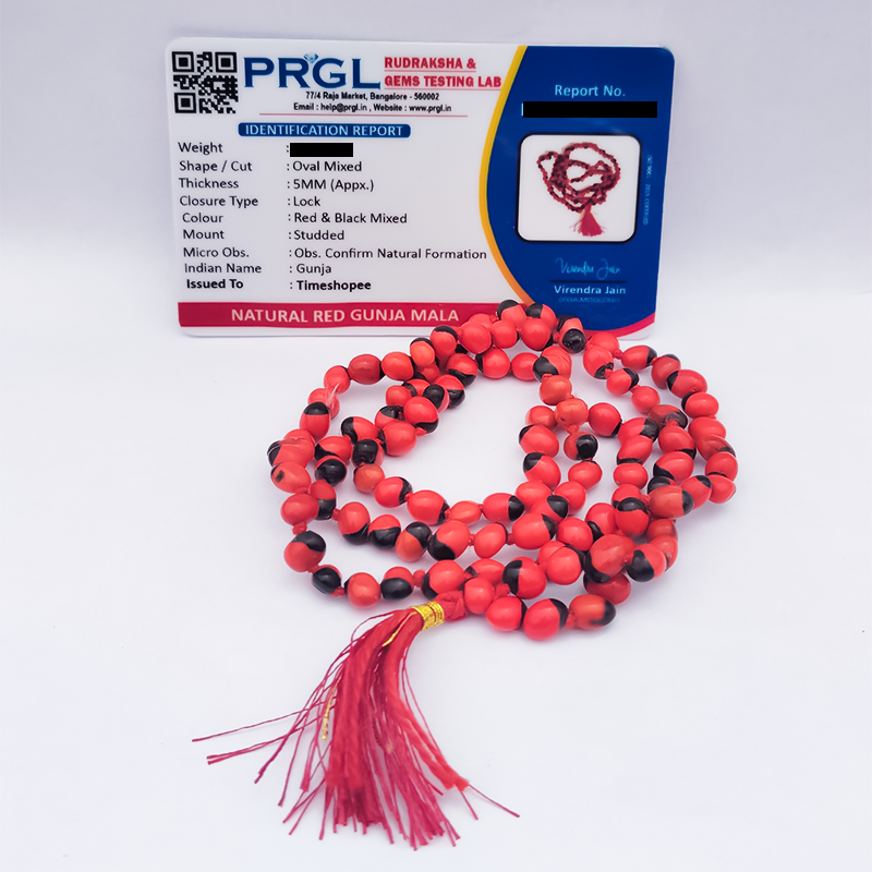 Lal Gunja Mala Lab Certified | Red Gunja Ratti Mala 100% Original By T ...