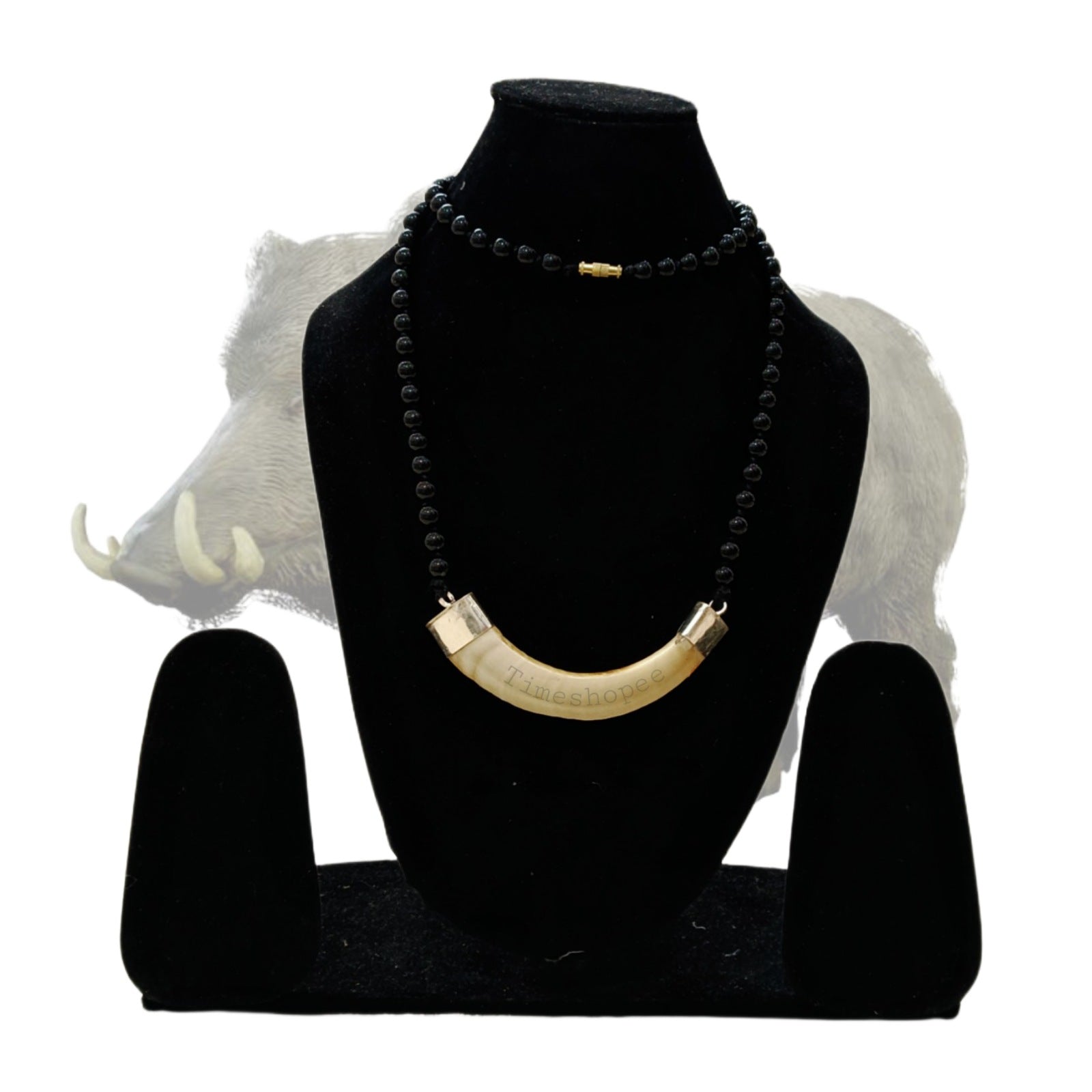 Big Shukar Dant Lab Certified | U-Shape Wild Boar Tooth with Silver ...