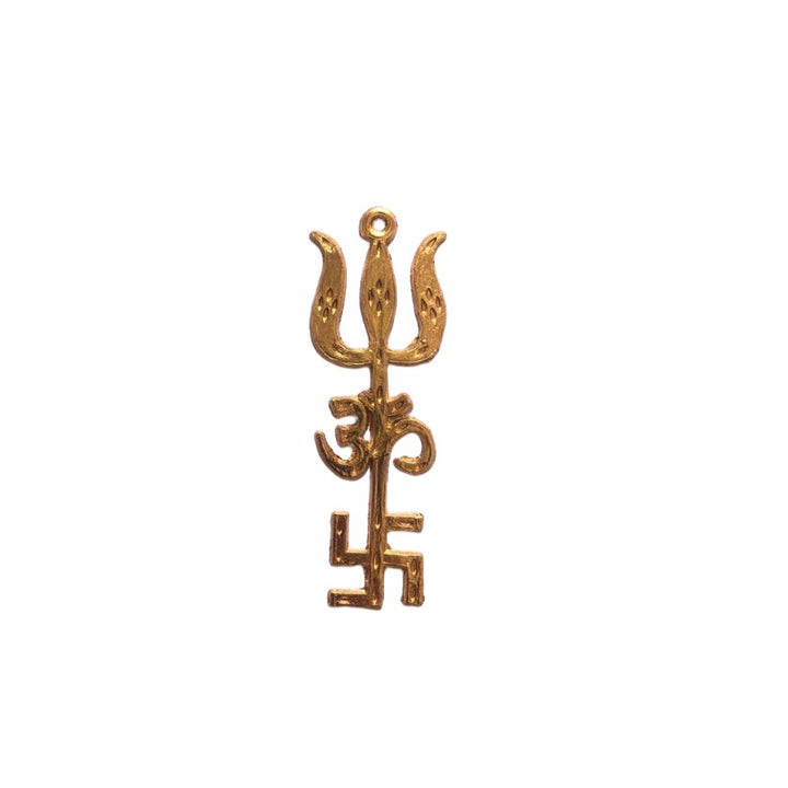Gold Plated Trishakti Wall Hanging | Divine Symbols | Timeshopee